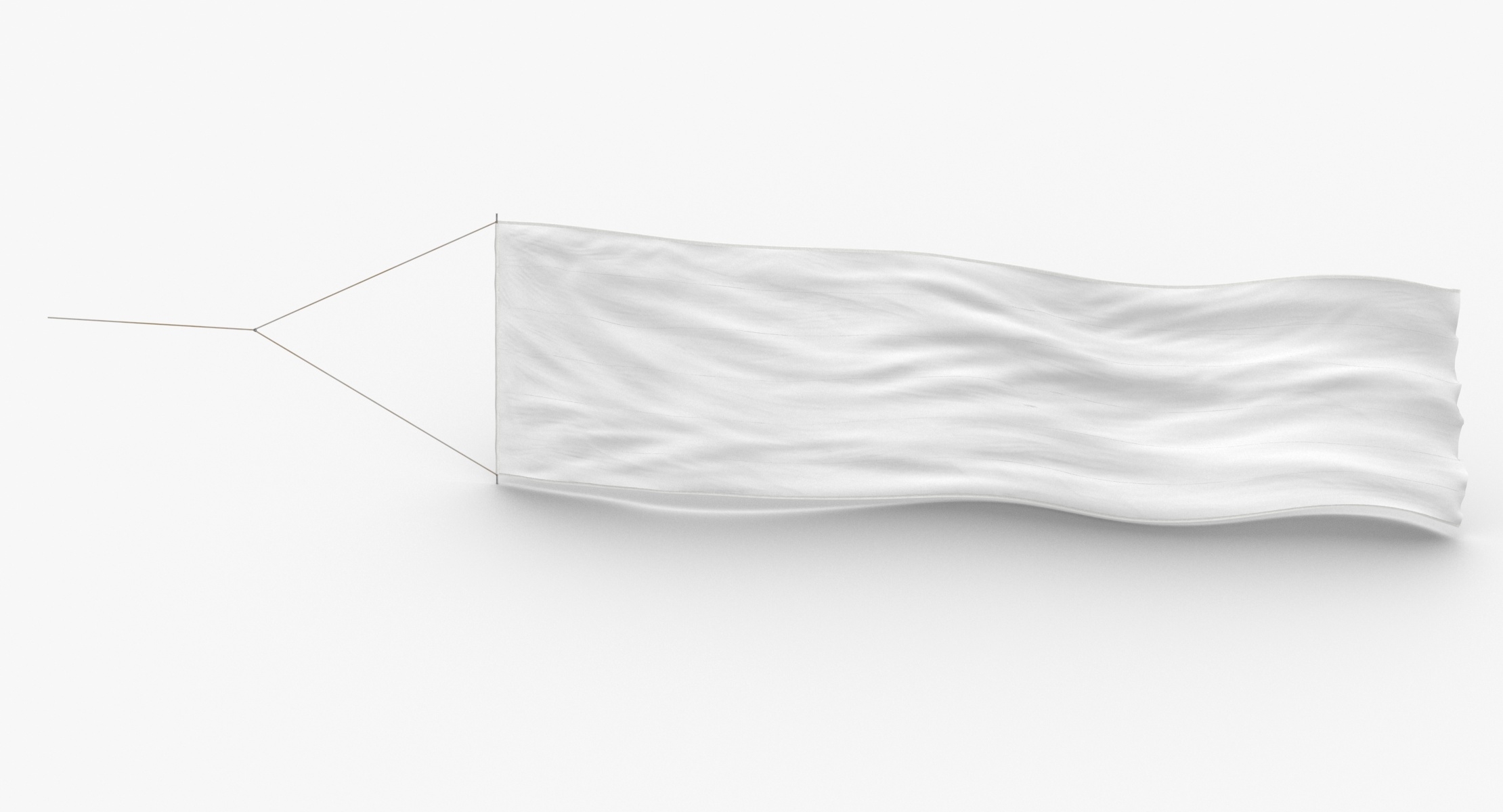 3D banner waving horizontal white model - TurboSquid 1574455