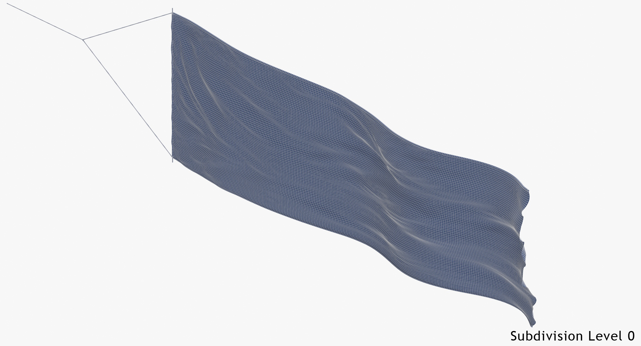 3D banner waving horizontal white model - TurboSquid 1574455