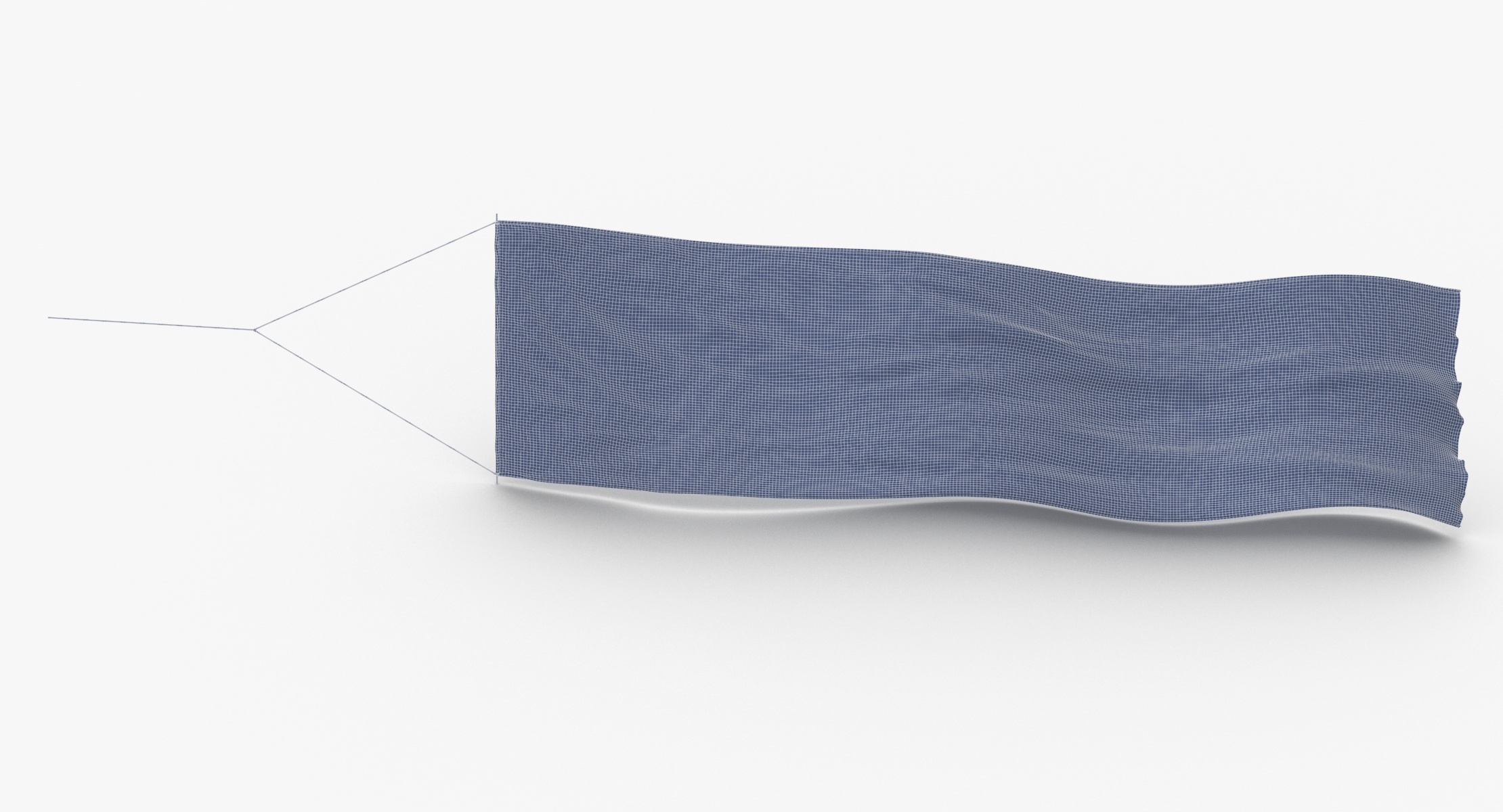 3D banner waving horizontal white model - TurboSquid 1574455