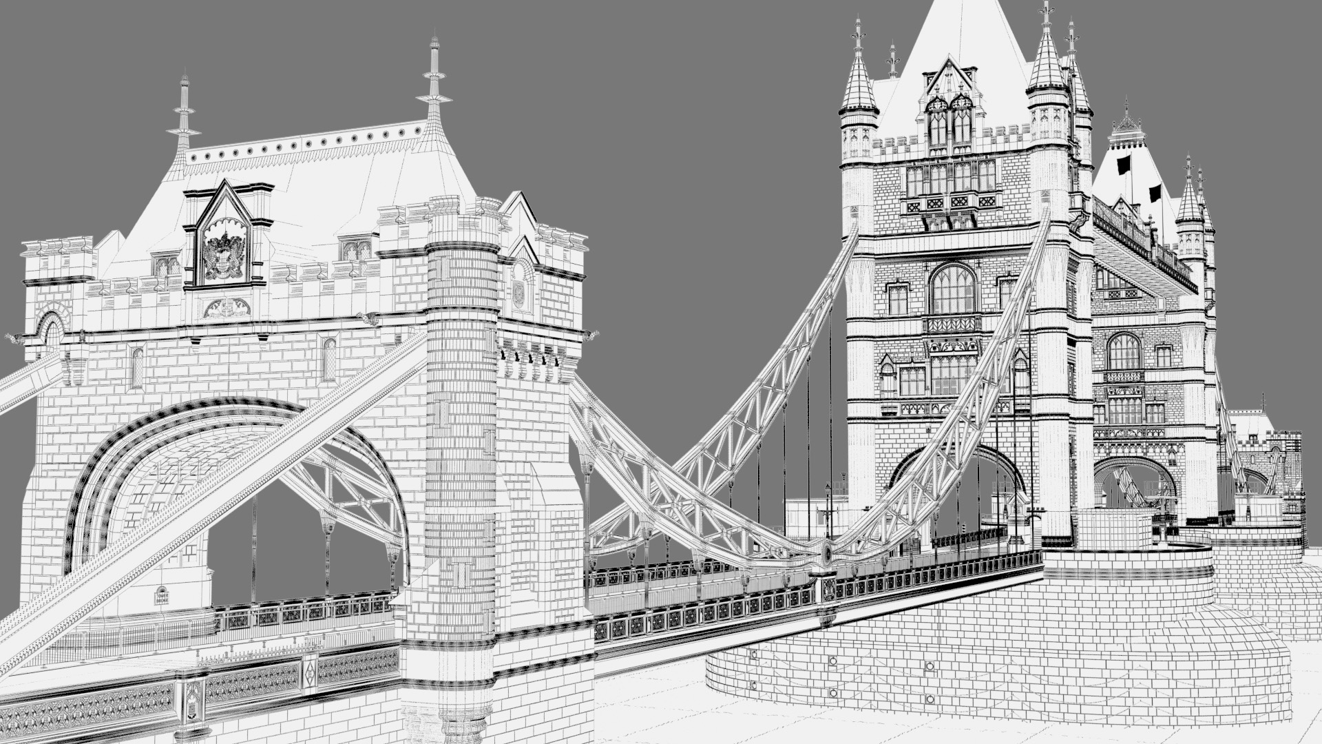 Tower bridge architecture 3D model - TurboSquid 1574638