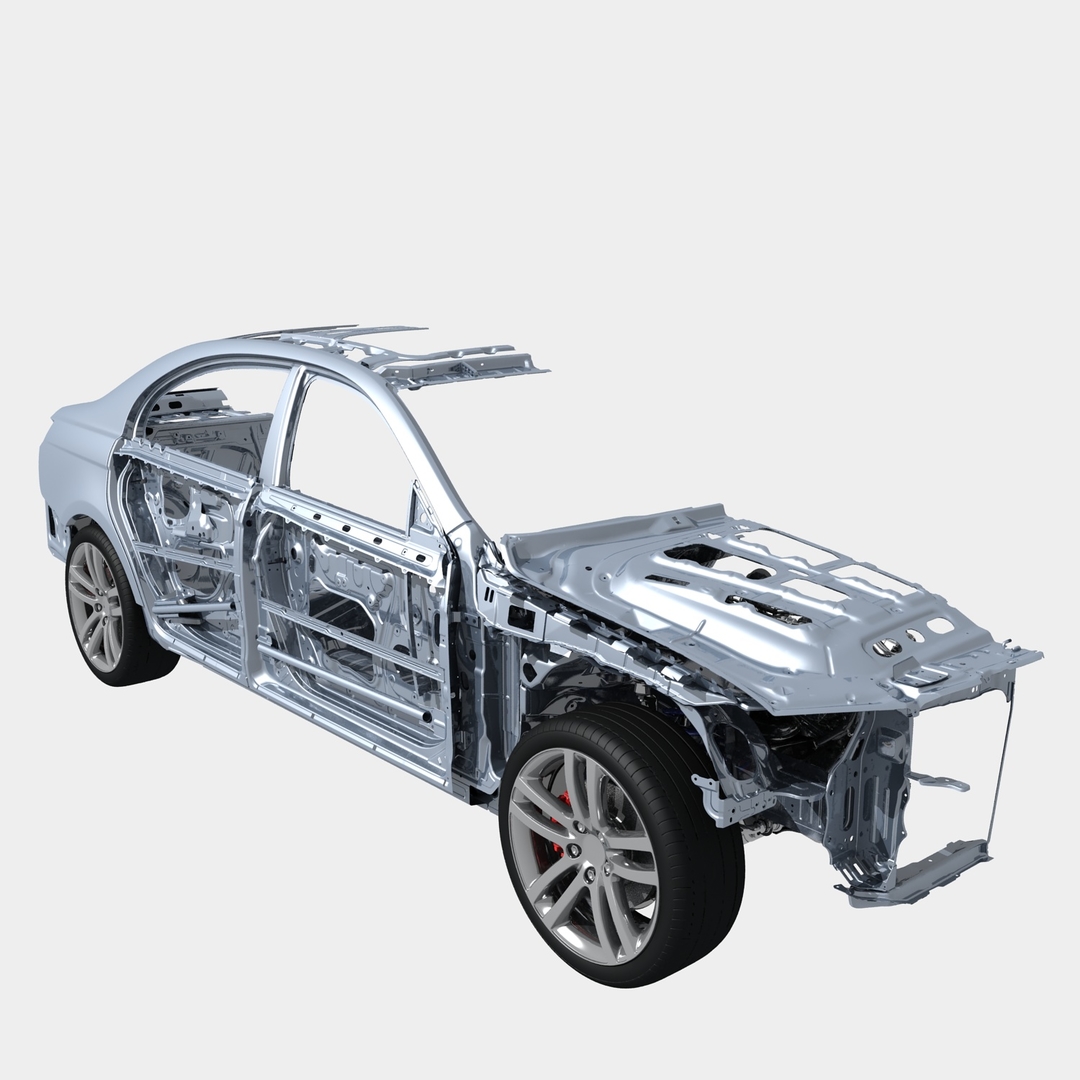 Car frame chassis cutaway 3D - TurboSquid 1574803