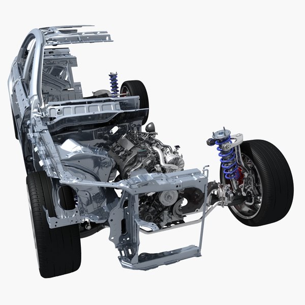 3D car frame engine cutaway - TurboSquid 1574828