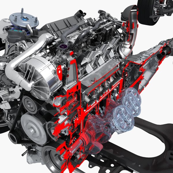 3D car frame engine cutaway - TurboSquid 1574828