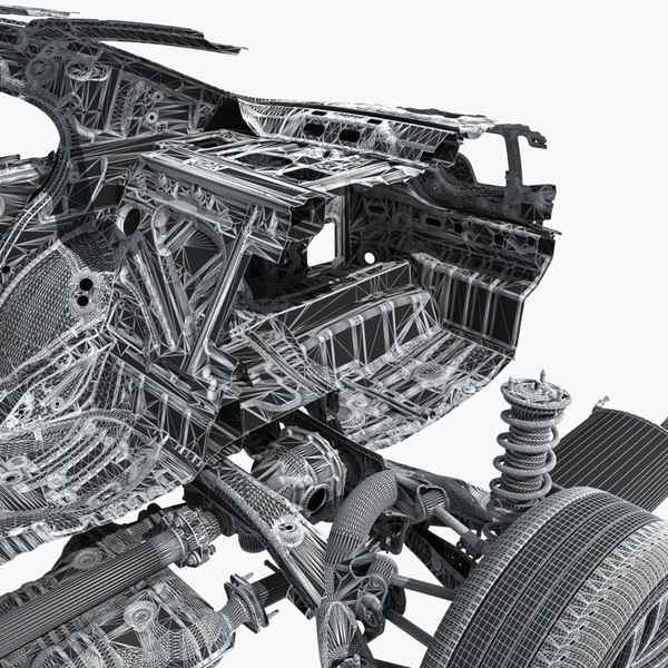 3D car frame engine cutaway - TurboSquid 1574828