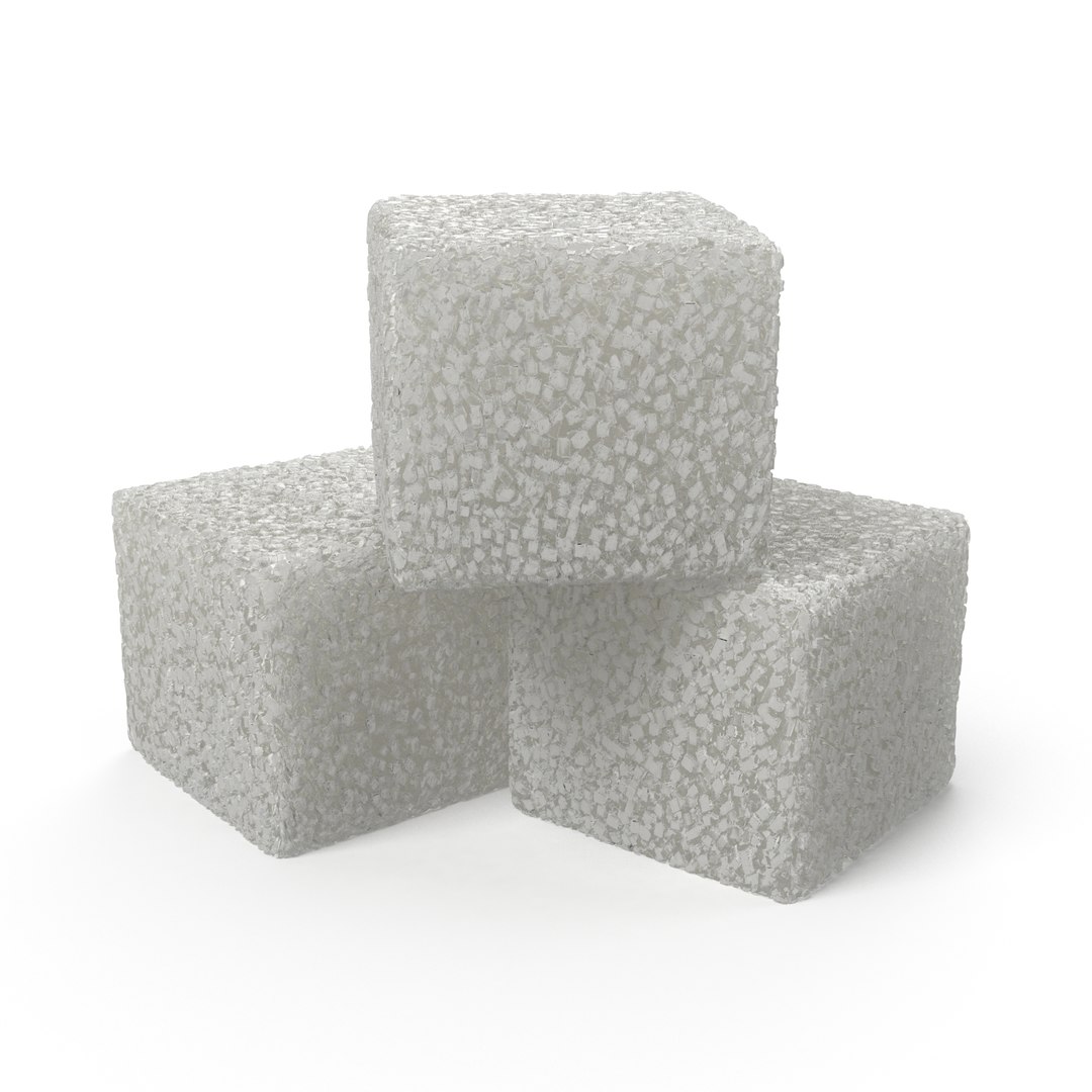 3D pieces white sugar model - TurboSquid 1575006