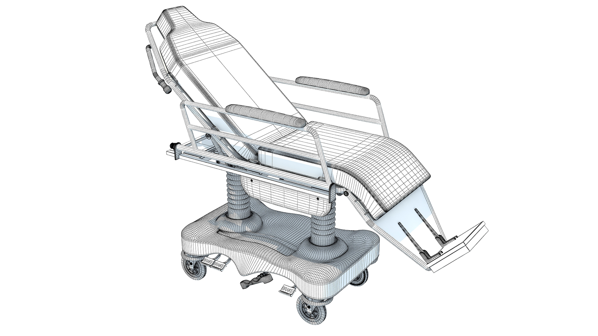Medical stretcher chair model - TurboSquid 1575237