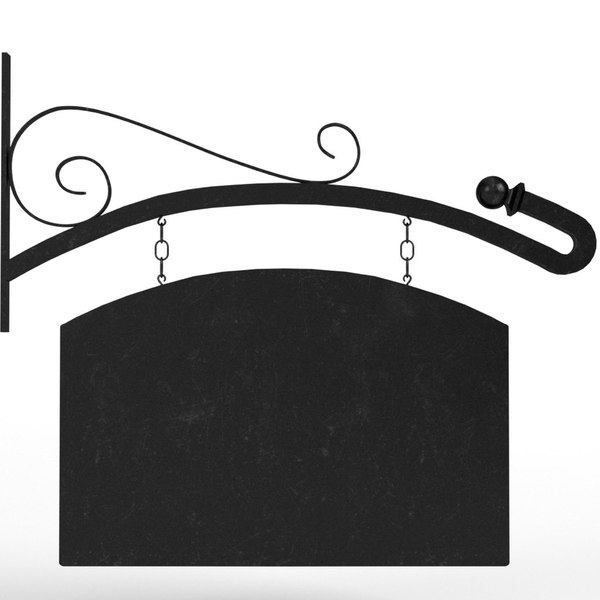 3D curved hanging sign - TurboSquid 1575242