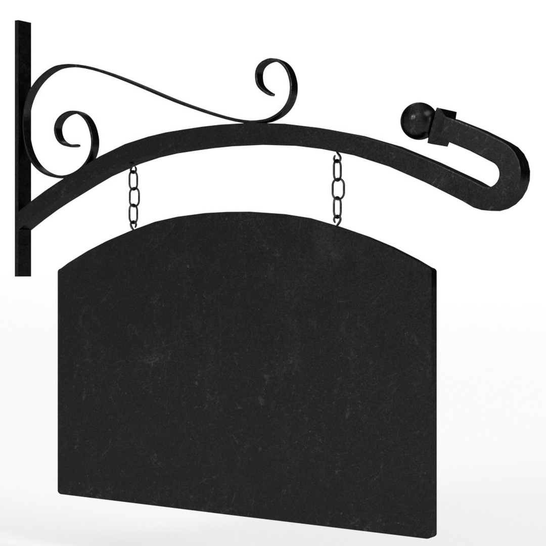3D curved hanging sign - TurboSquid 1575242