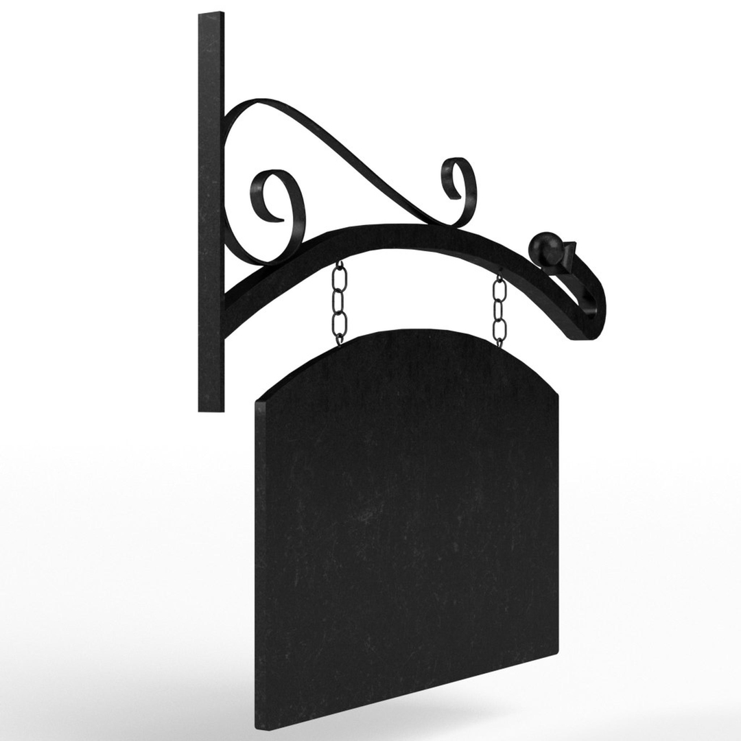 3D curved hanging sign - TurboSquid 1575242