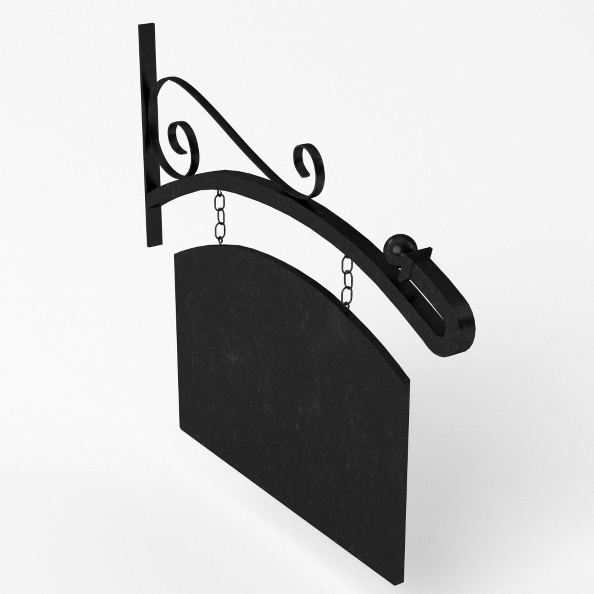 3D curved hanging sign - TurboSquid 1575242