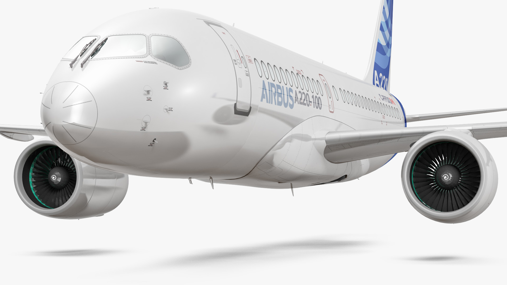 Airbus a220 100 simple 3D model - TurboSquid 1575412