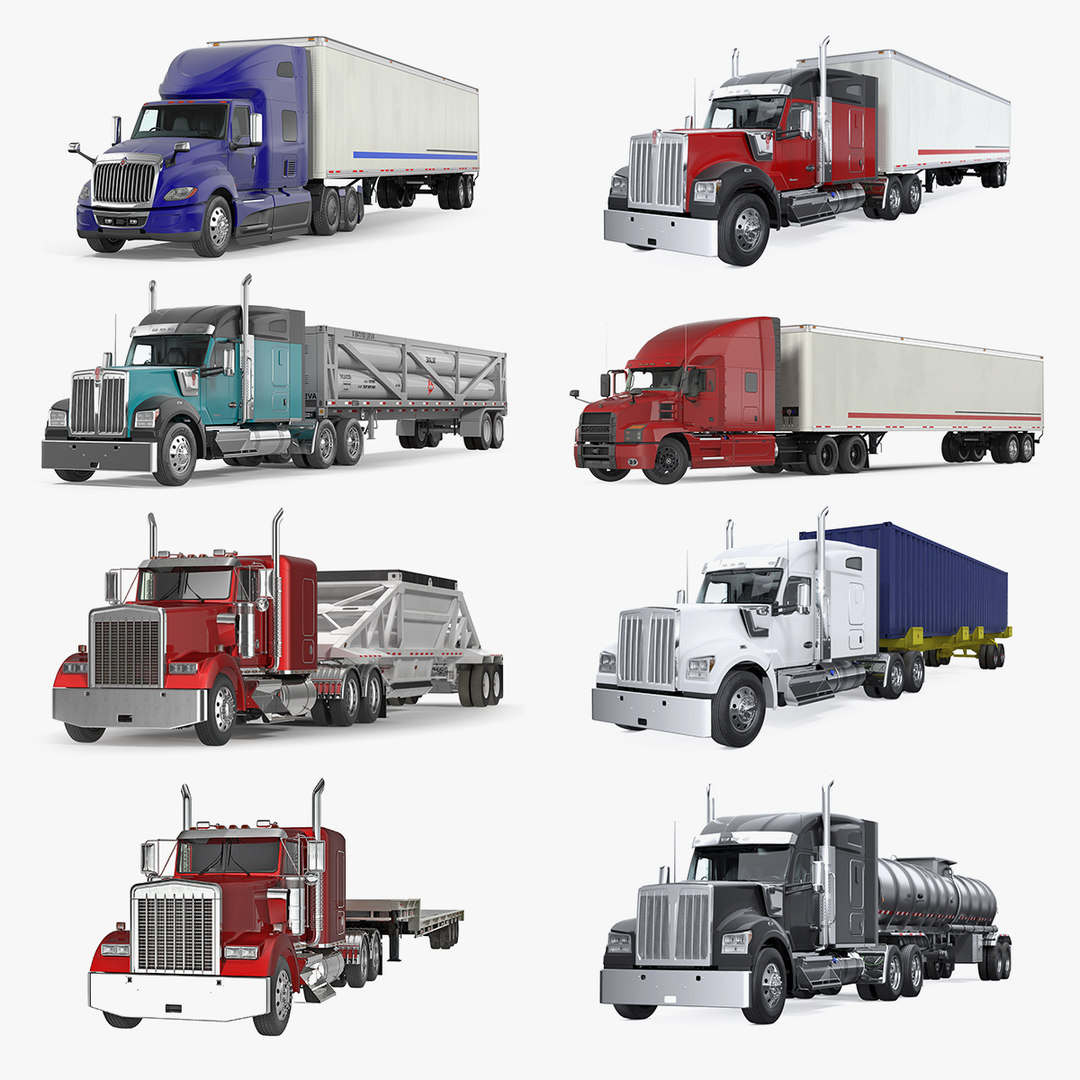Trucks trailers 3D model - TurboSquid 1575519