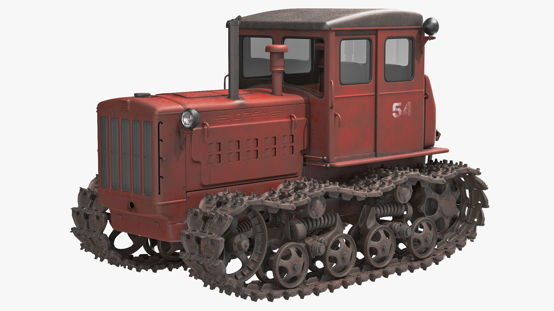 Old soviet tractor dt54 3D model - TurboSquid 1575790
