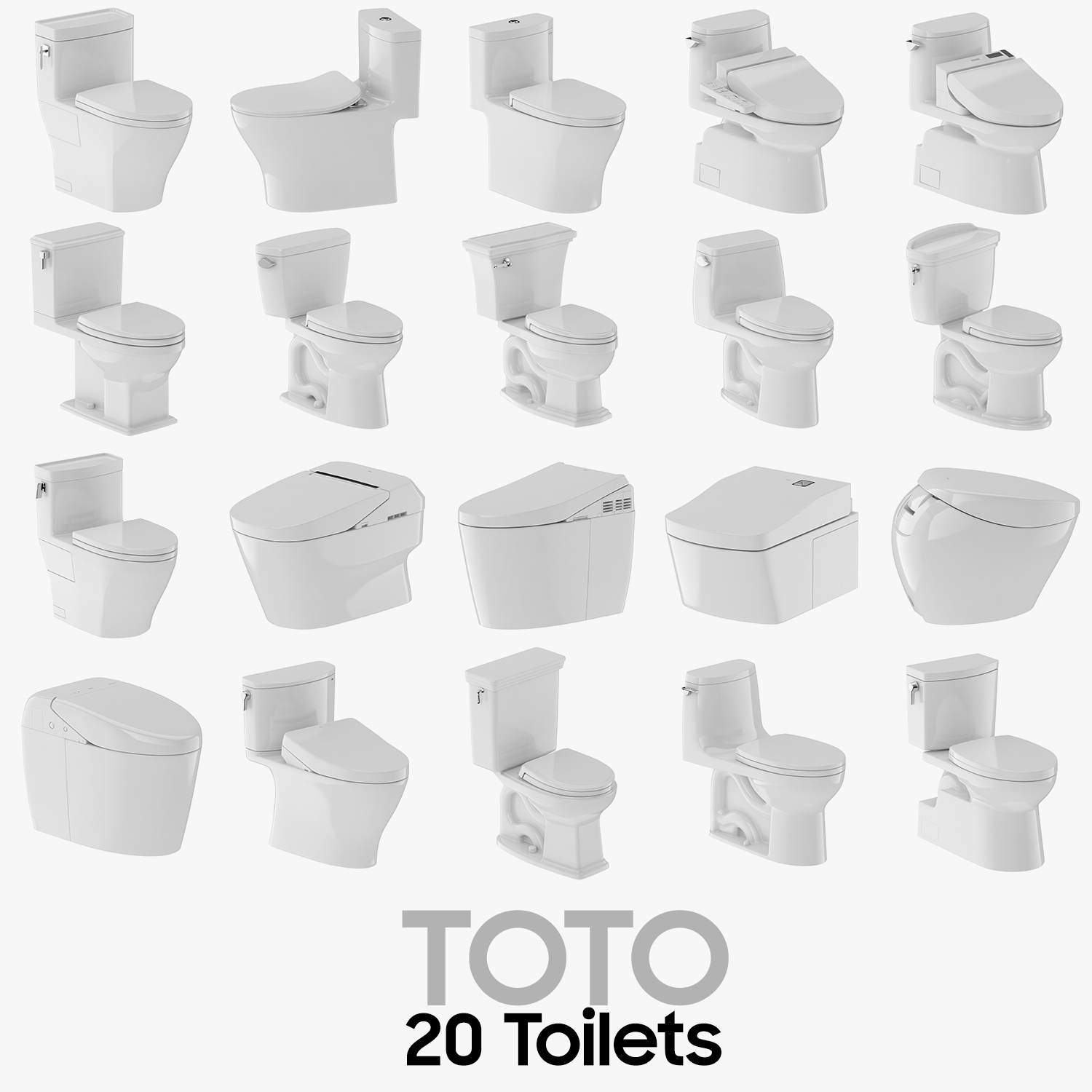 3D 20 toto toilet modeled - TurboSquid 1575810