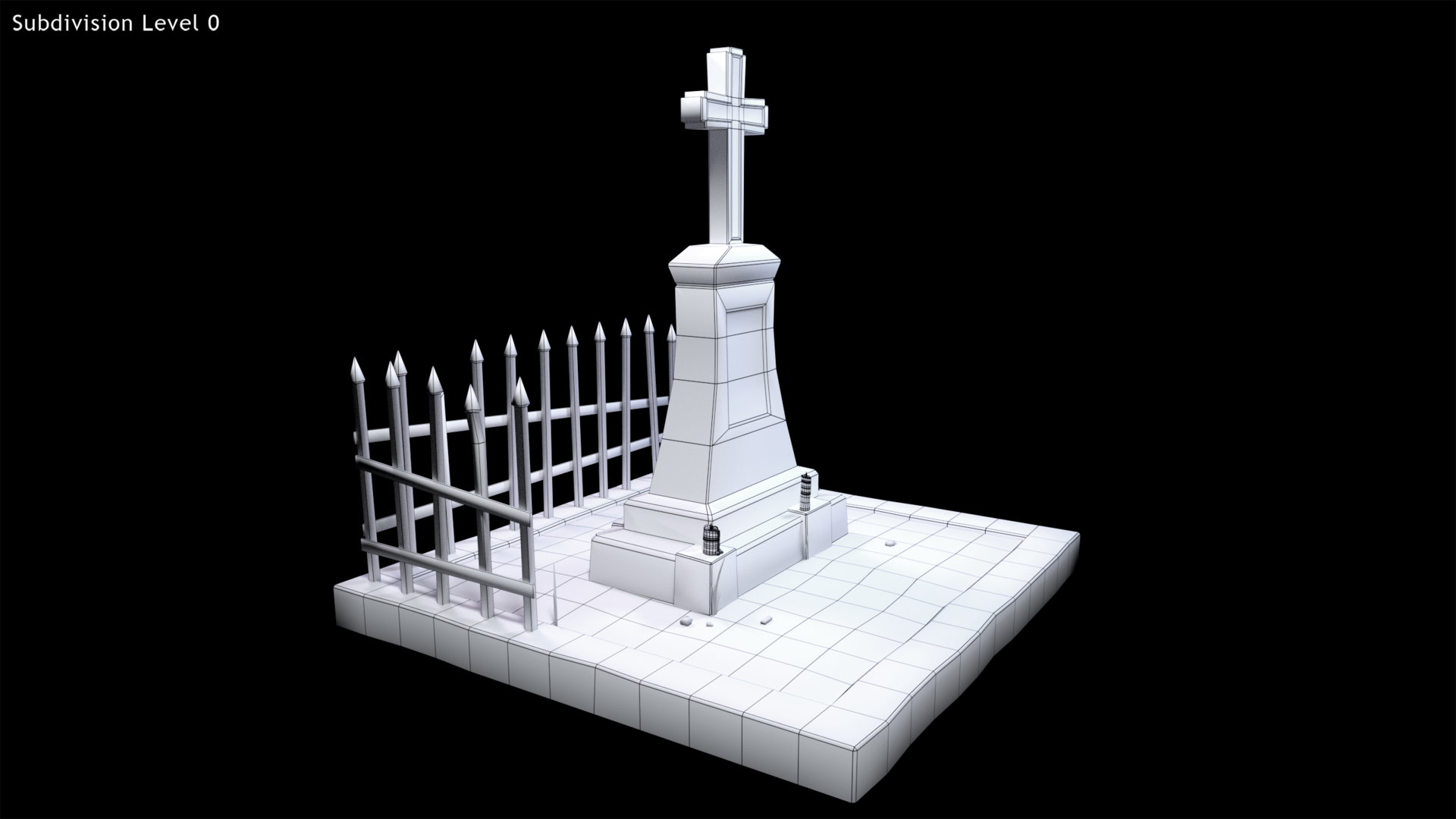 Stylized gravestone pedestal cross 3D model - TurboSquid 1575843