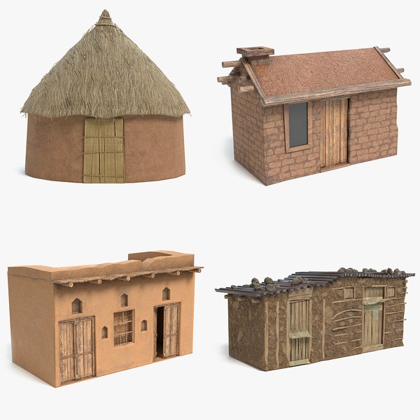 3d african buildings