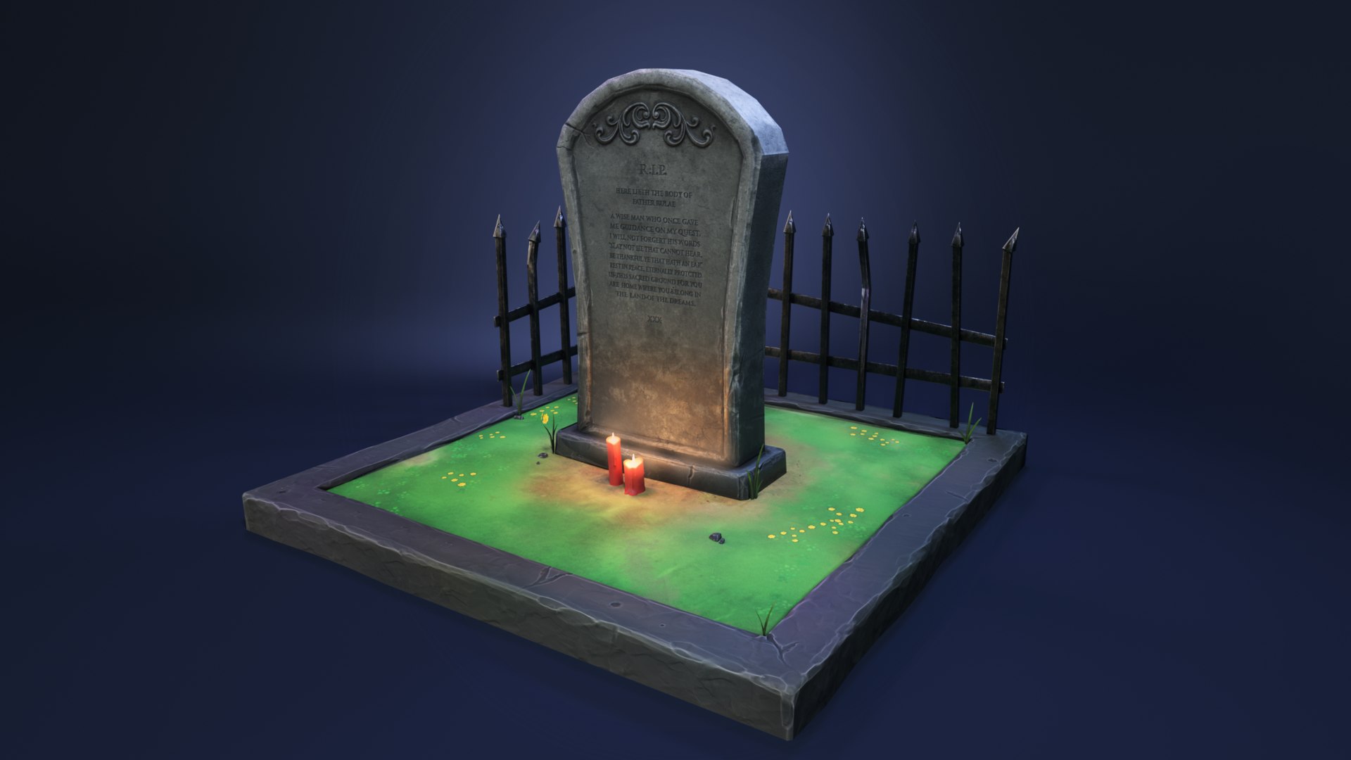 Stylized gravestone arch grave 3D model - TurboSquid 1576289