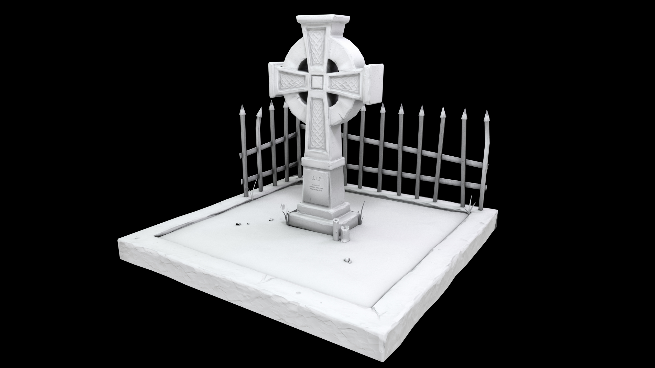 Stylized gravestone celtic cross 3D model - TurboSquid 1576279