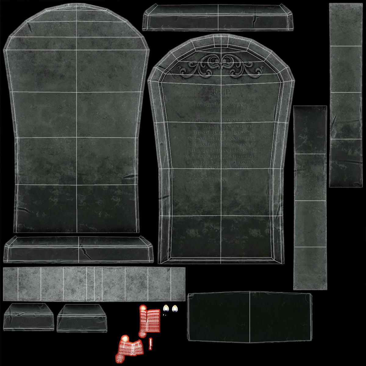 Stylized gravestone arch grave 3D model - TurboSquid 1576289