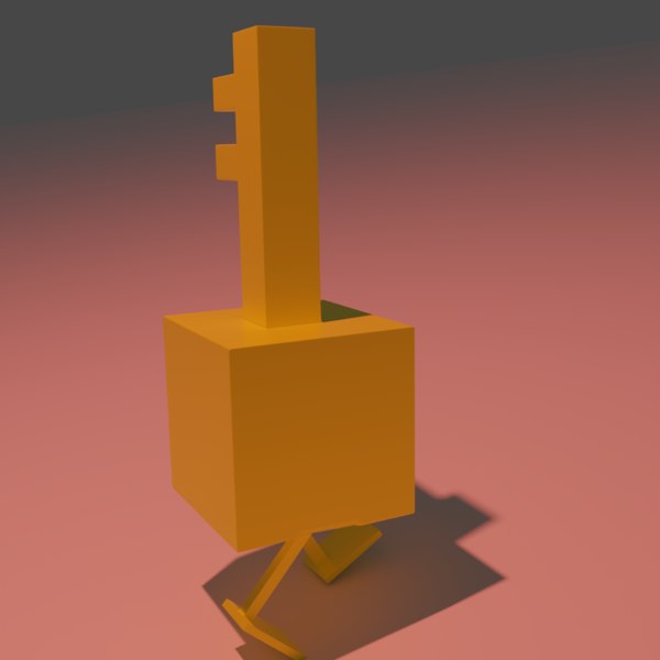 Modello 3D Minecraft Dungeons Gold Key truccato - TurboSquid 1576596