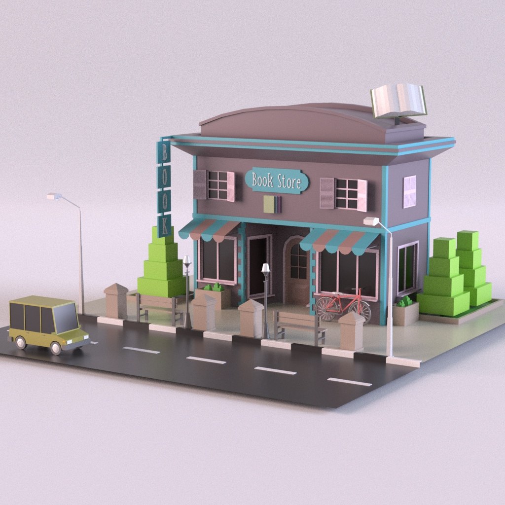 3D store book bookstore - TurboSquid 1366317