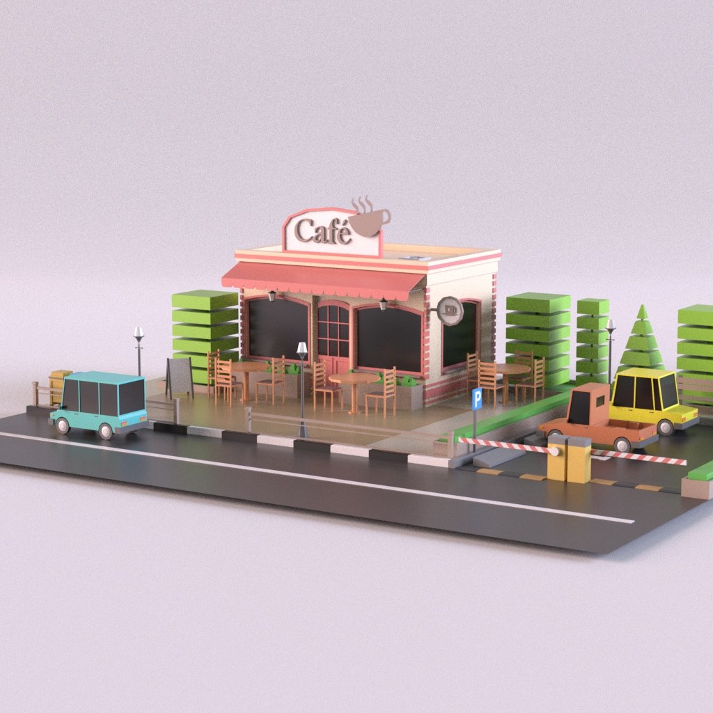 Coffee shop 3D model - TurboSquid 1366320