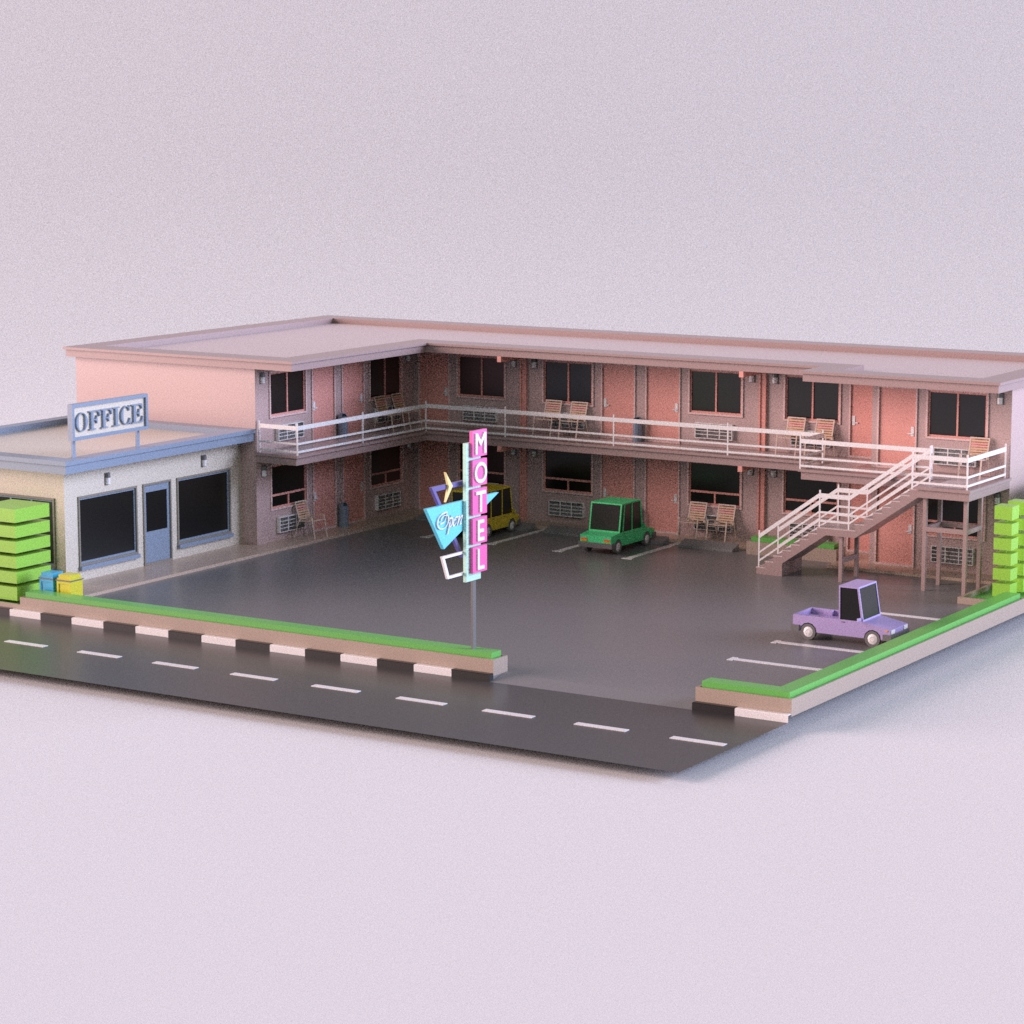 Building motel hotel 3D - TurboSquid 1408404