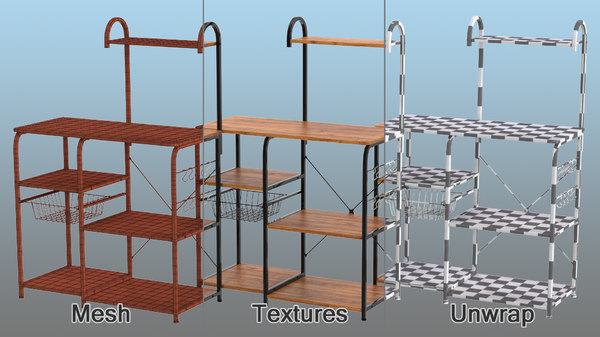 3D model vintage kitchen bakers rack - TurboSquid 1576885