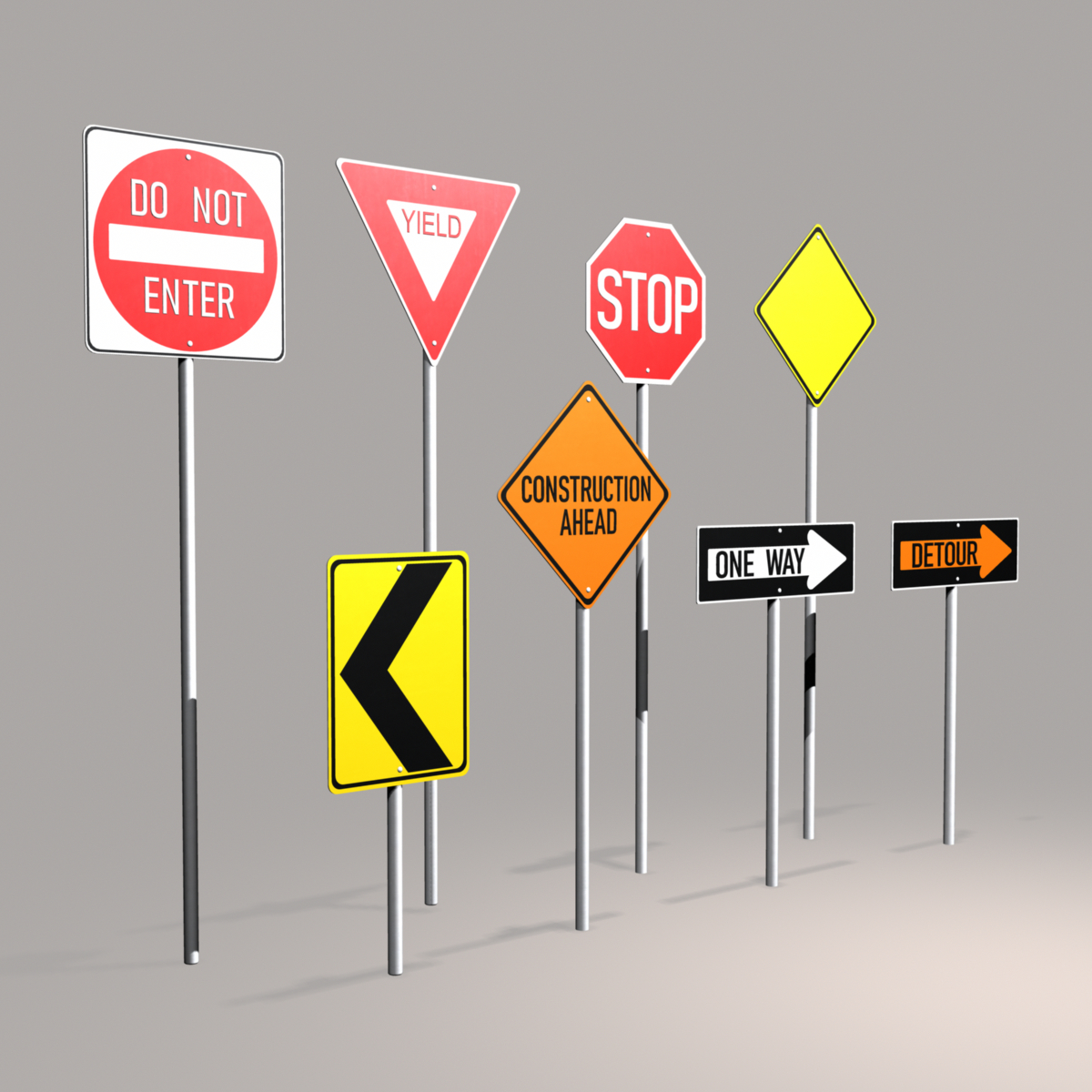 3d model street sign