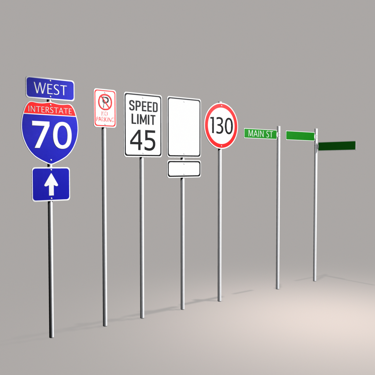 3d model street sign
