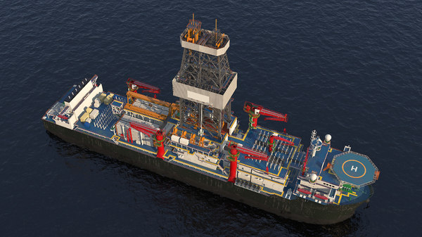 Drillship drilling ships 3D model - TurboSquid 1577135