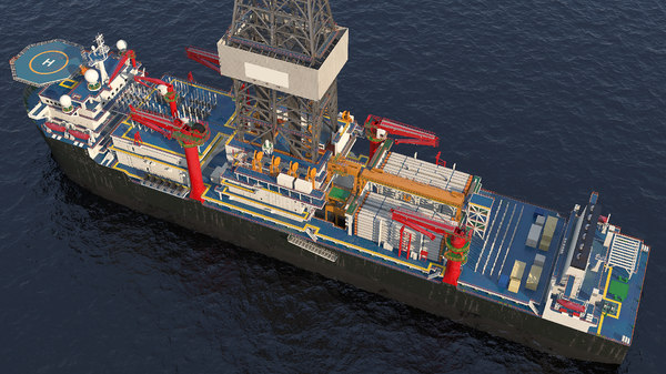 Drillship drilling ships 3D model - TurboSquid 1577135