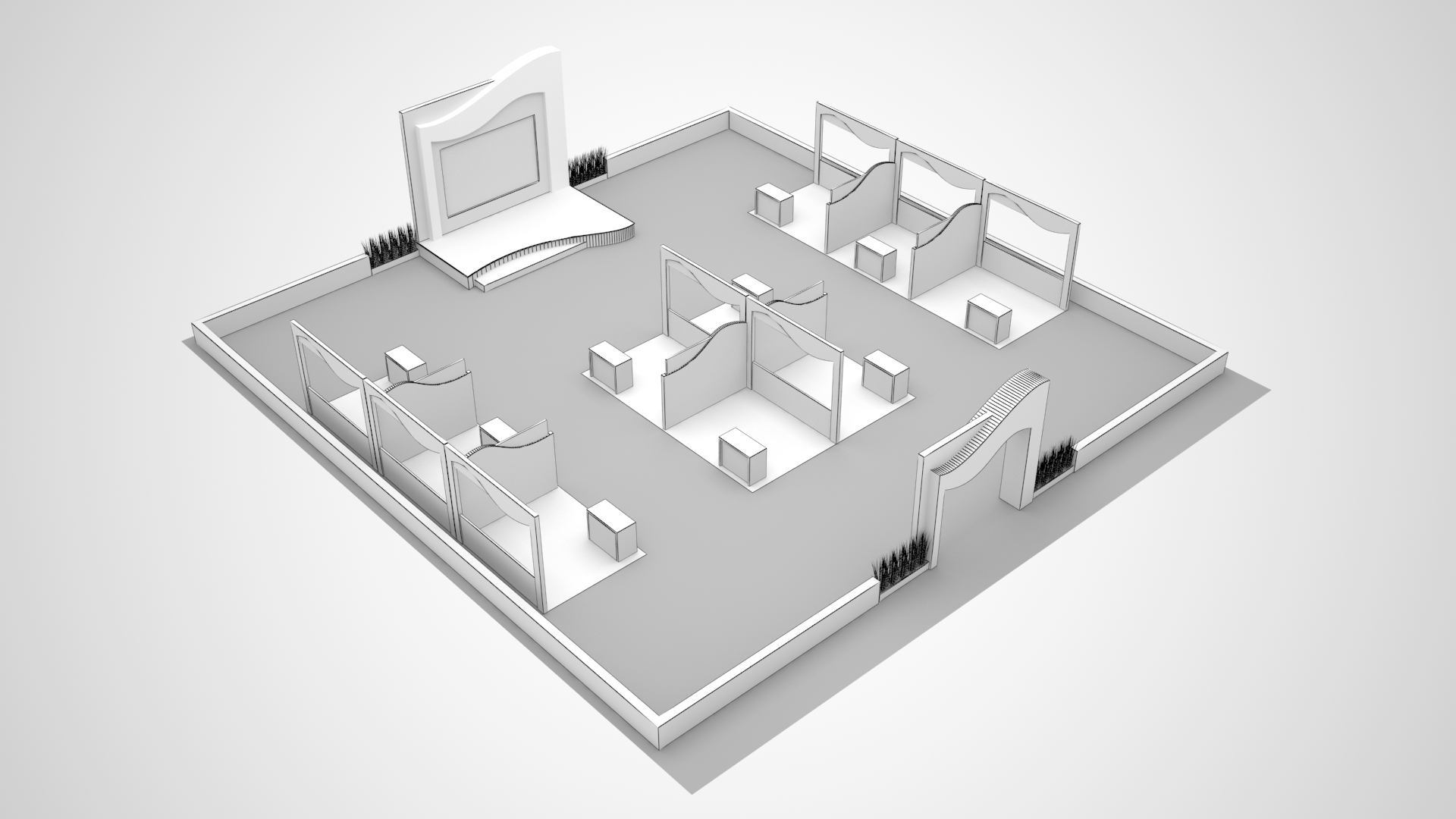 3D model layout exhibition - TurboSquid 1577107