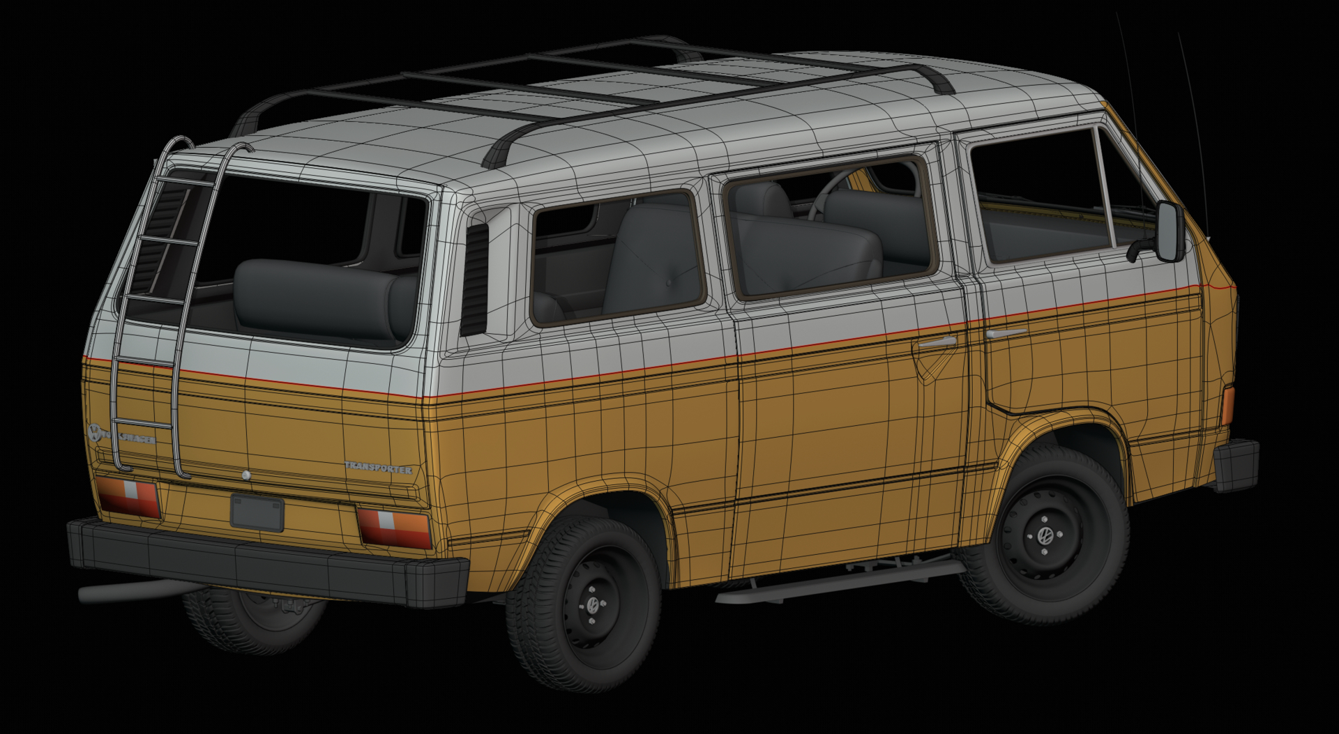 3d volkswagen transporter t3 van
