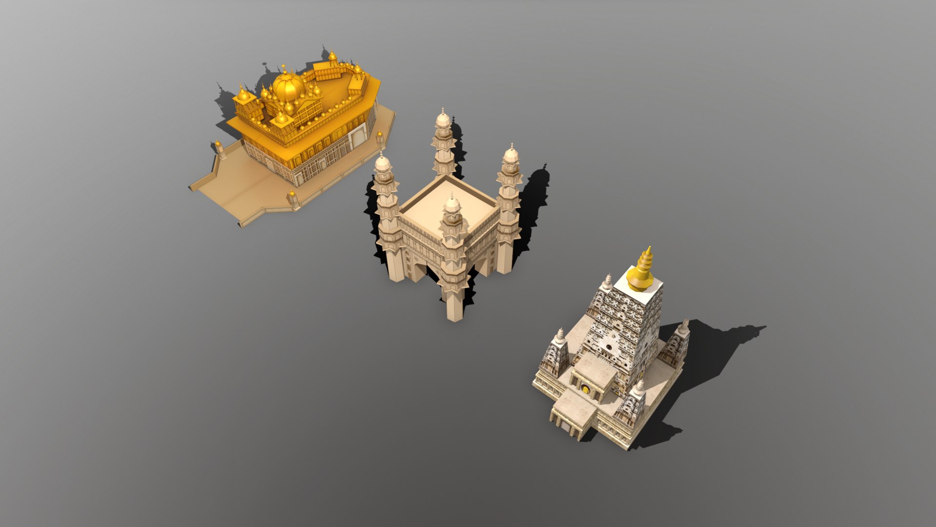 3D model indian monuments - TurboSquid 1577603