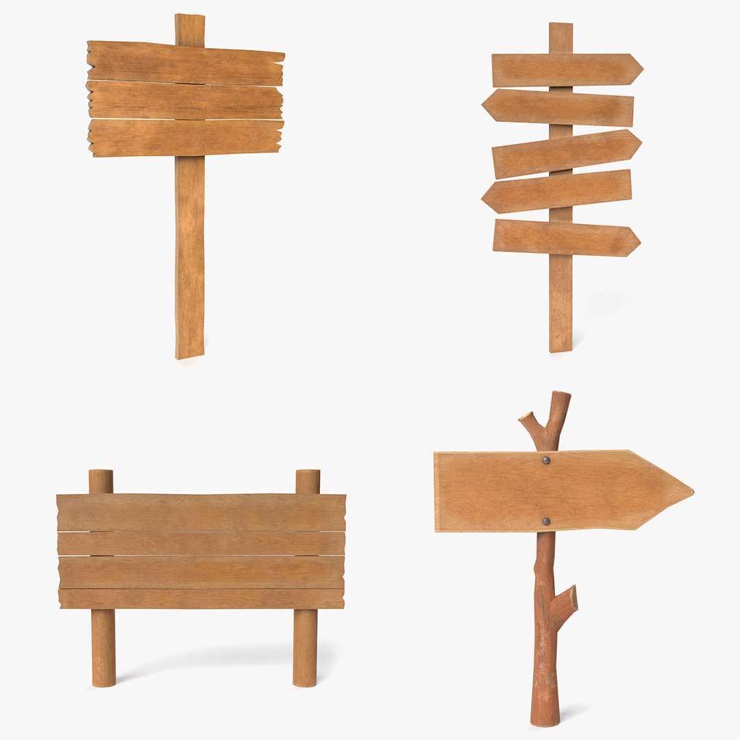 Wood sign 3D model - TurboSquid 1577949