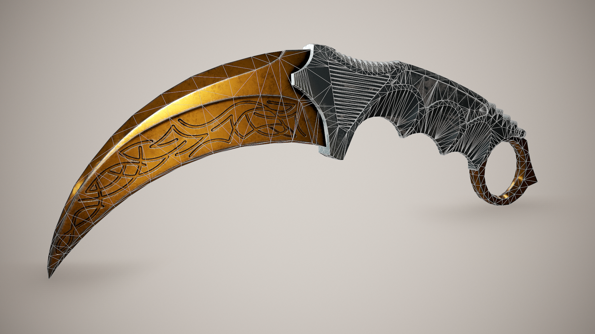 modèle 3D de Honshu Gold Karambit Game Ready PBR 2 - TurboSquid 1577753