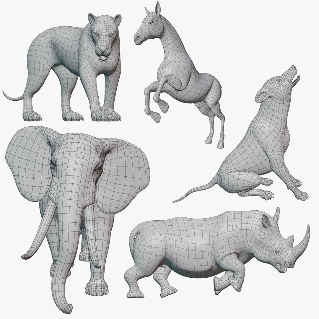Animal base meshes rigged 3D - TurboSquid 1572566