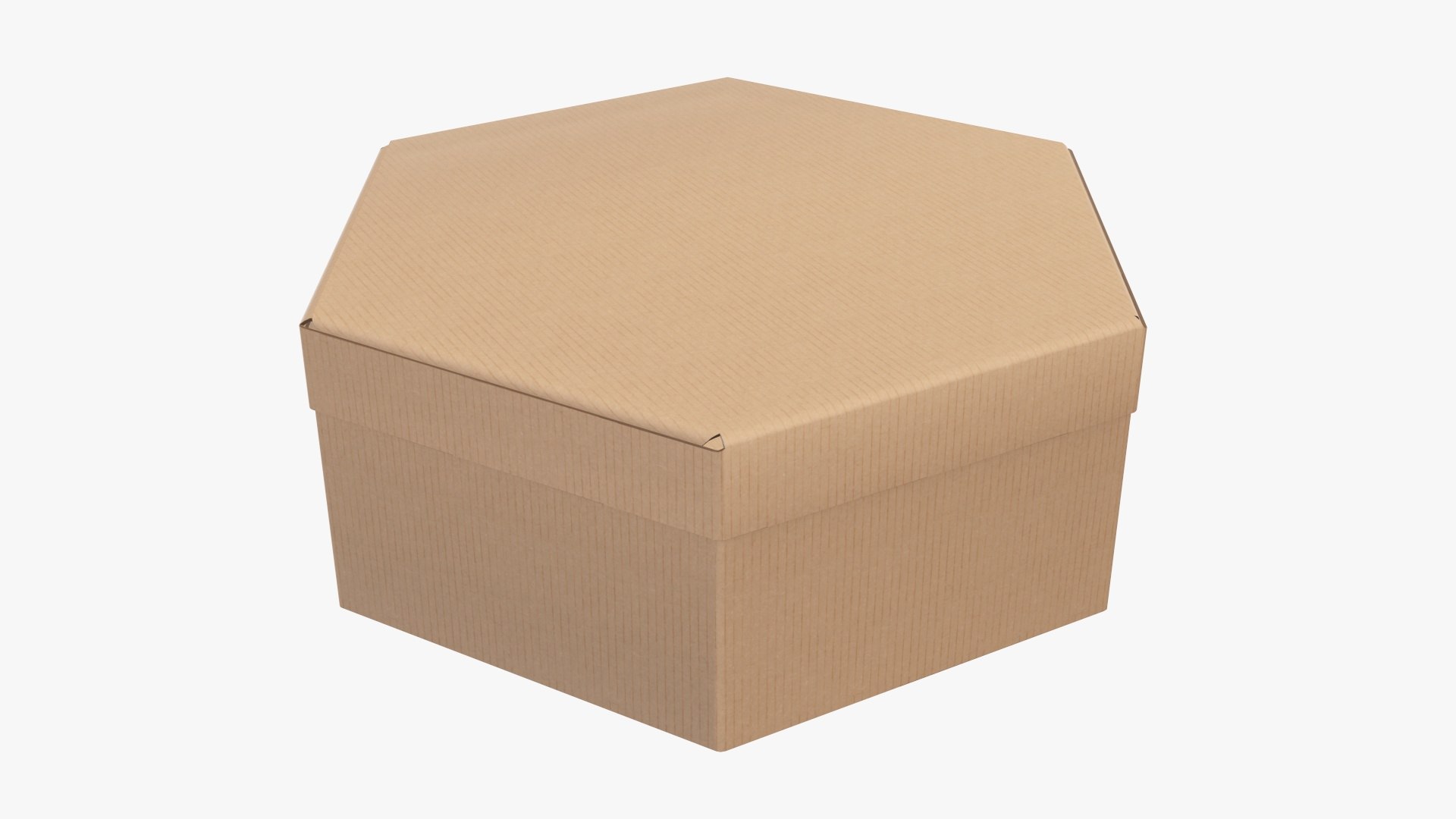 hexagonal paper box packaging closed 02 corrugated cardboard3D模型 ...