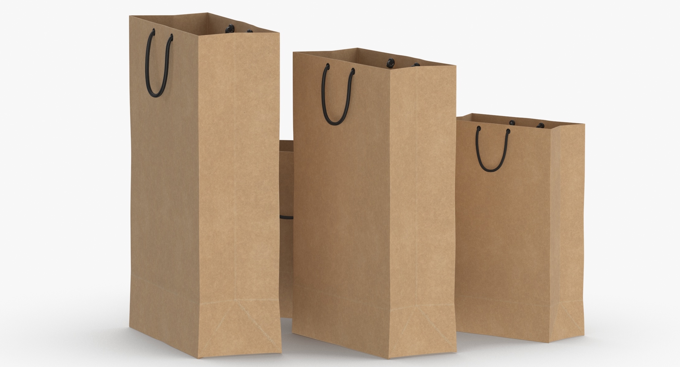 3D paper bags sets - model - TurboSquid 1578413