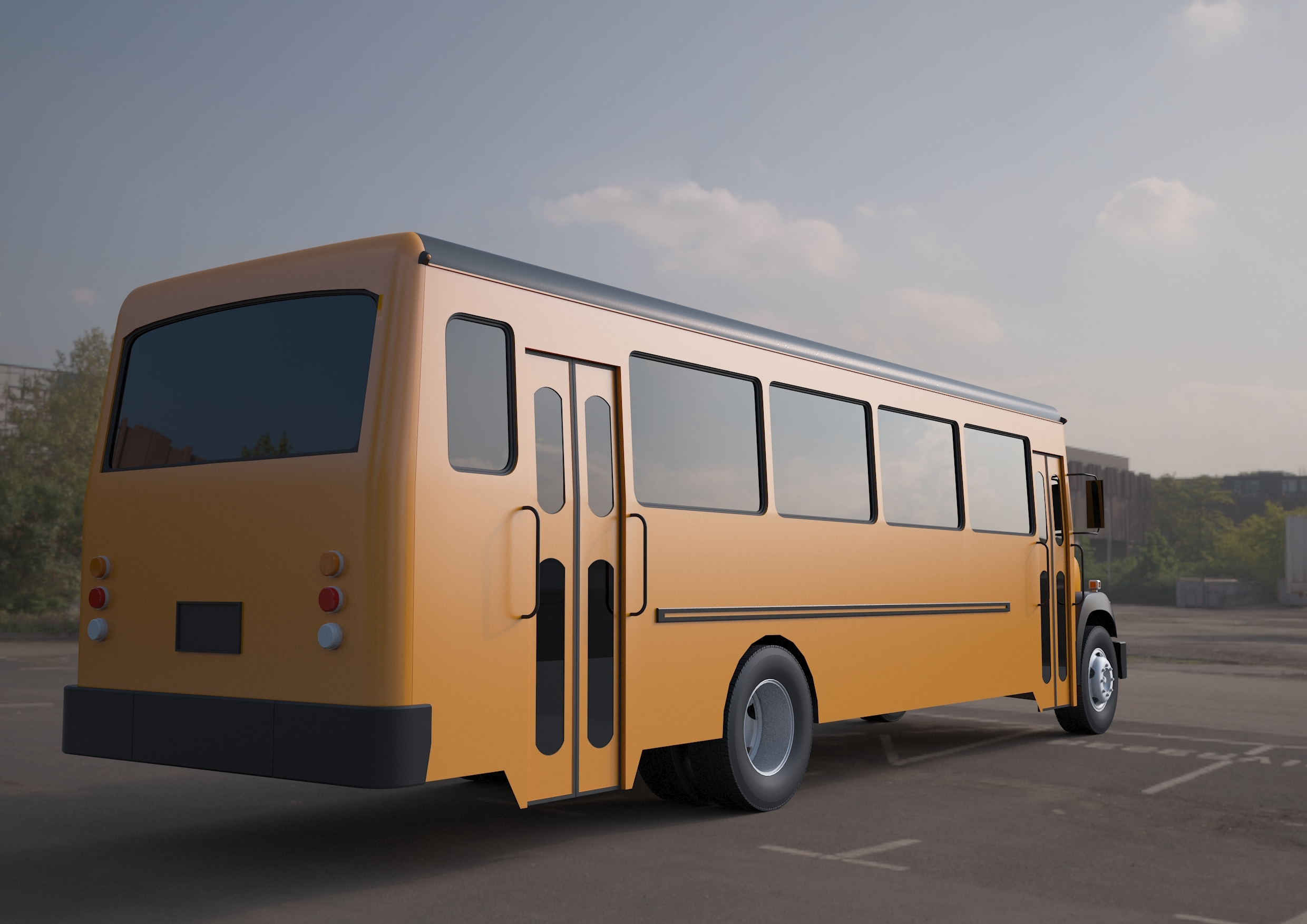 Bluebird school bus yellow 3D - TurboSquid 1579105