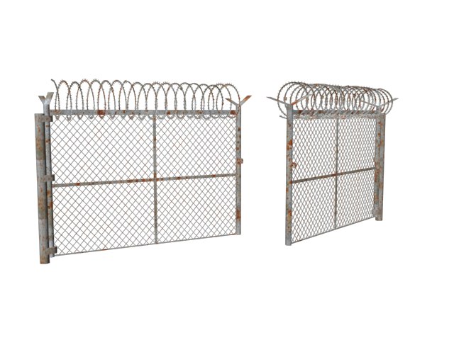 Military fence gate 3D model - TurboSquid 1579430