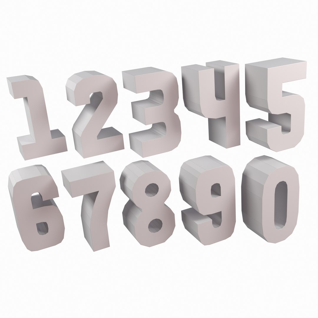 3D numbers paper - TurboSquid 1579606