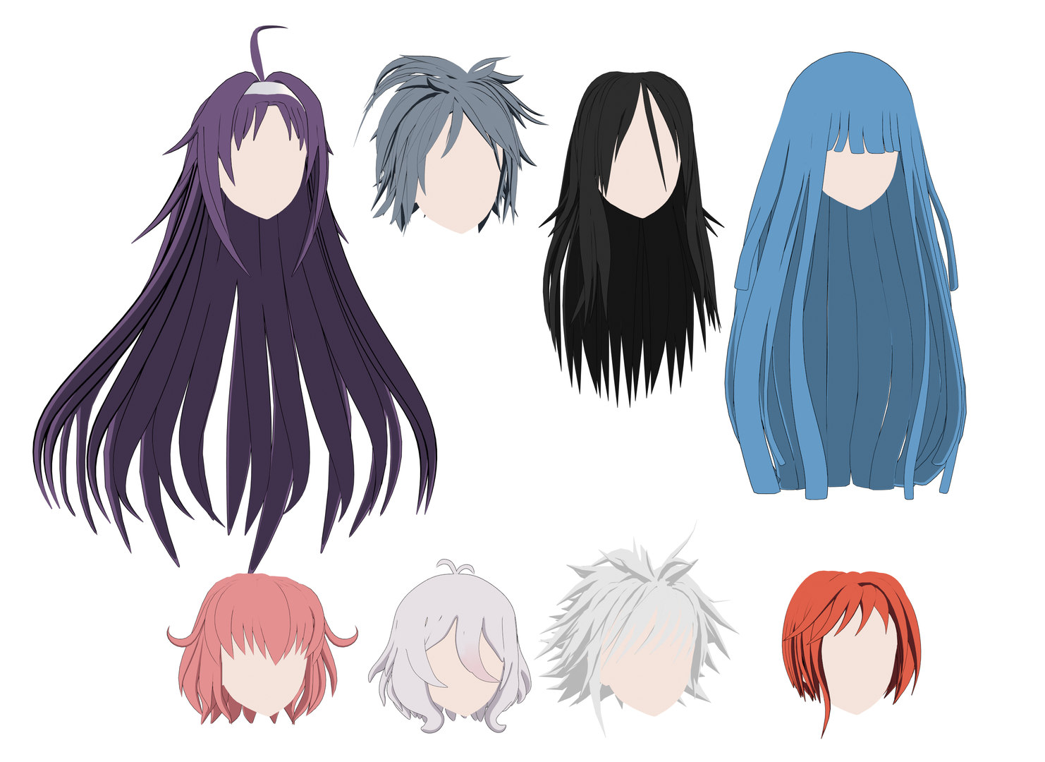 Anime Hair 3D-Modell - TurboSquid 1580019