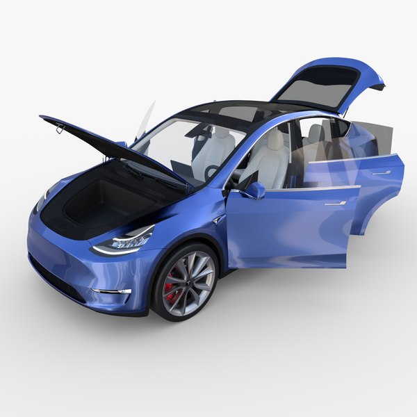Tesla Model Y Blue com interior Modelo 3D - TurboSquid 1580182