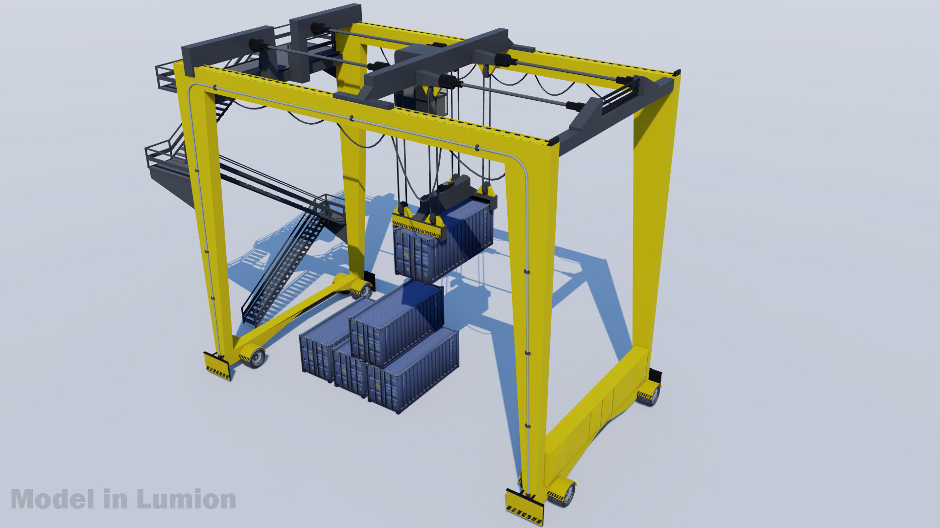 Gantry crane harbor rtg 3D model - TurboSquid 1580482
