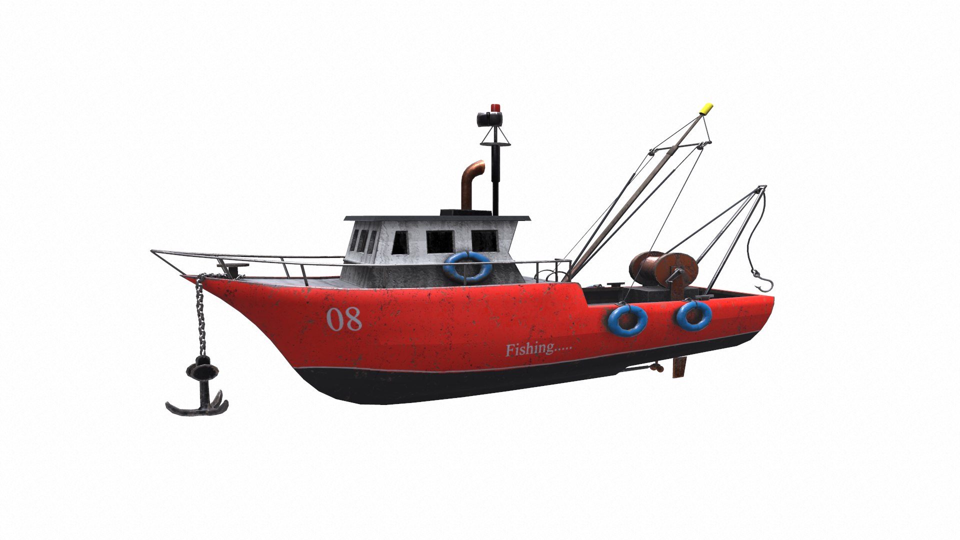 Fischerboot Low-Poly PBR 3D-Modell - TurboSquid 1581213