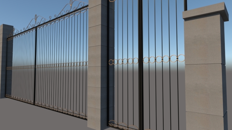 3D metal fence model - TurboSquid 1581387