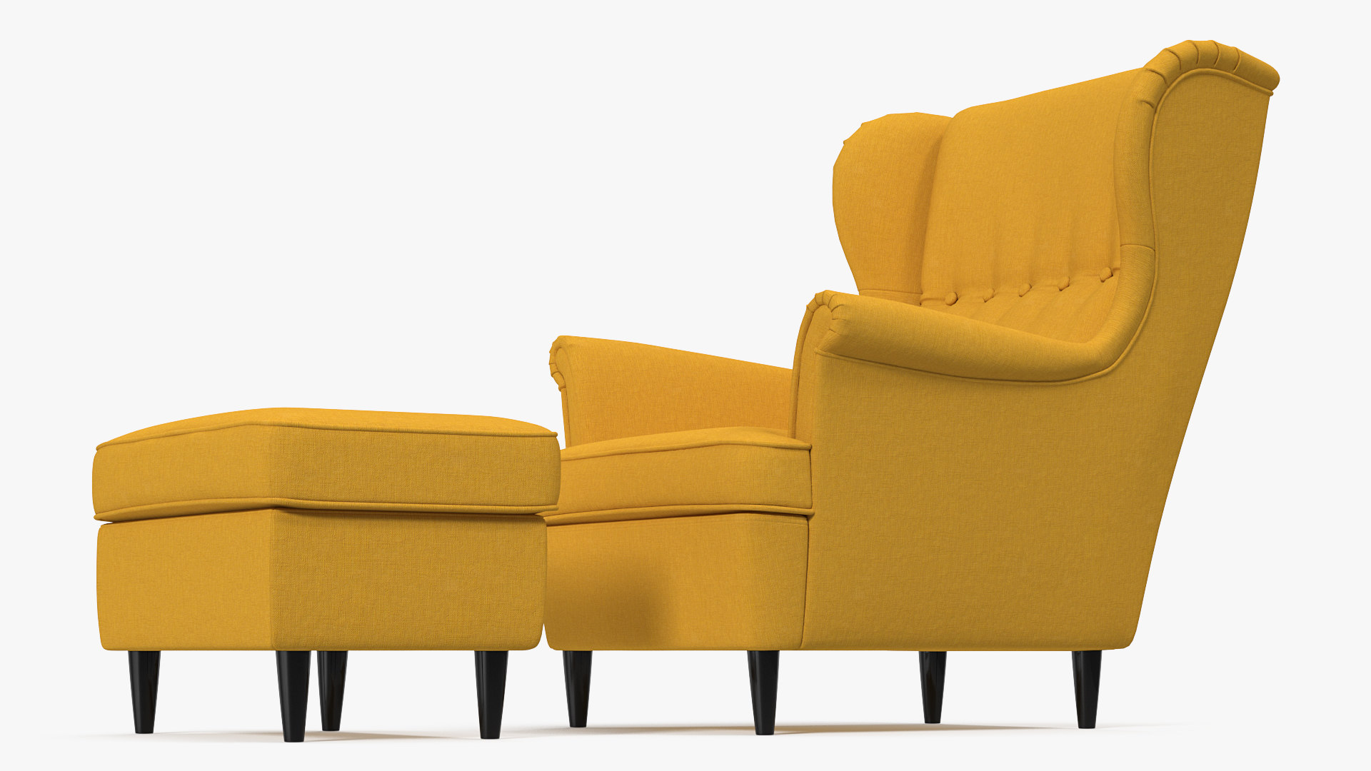 Strandmon yellow wing chair 3D model - TurboSquid 1581602
