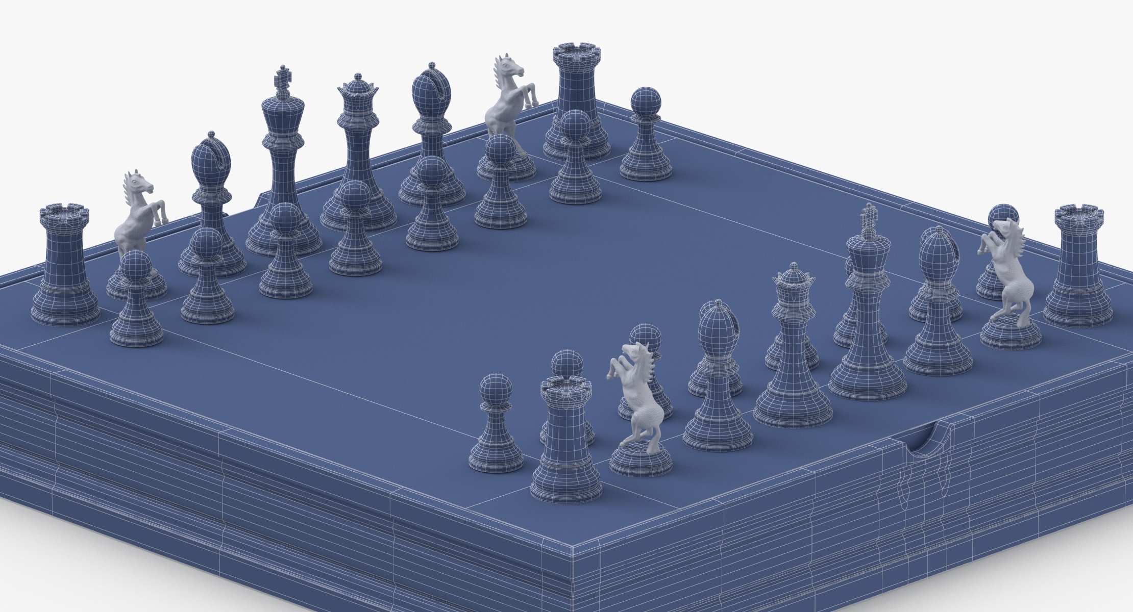 3D chess board set 02 model - TurboSquid 1581651